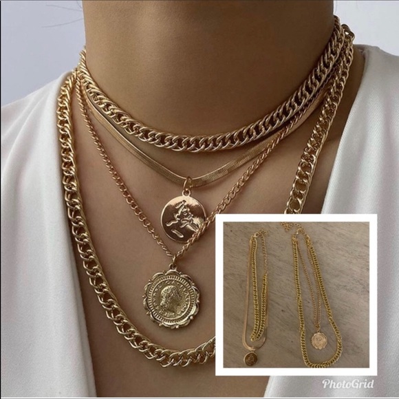Boutiquee | Jewelry | Multi Layer Link Chain Choker Necklace | Poshmark